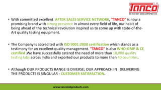 Tanco lab products | PPTX