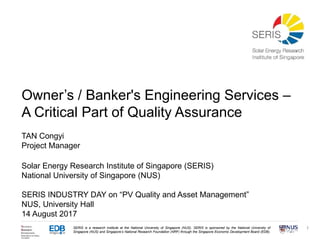 Owner's/Banker's Engineering Services - A Critical Part of Quality ...