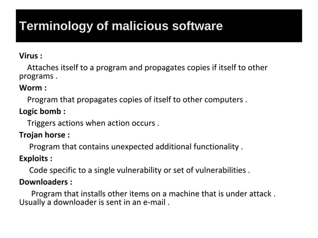 Malicious Software and Virus | PPT