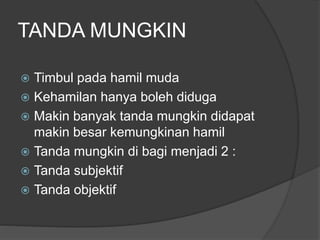 Tanda tanda kehamilan | PPTX