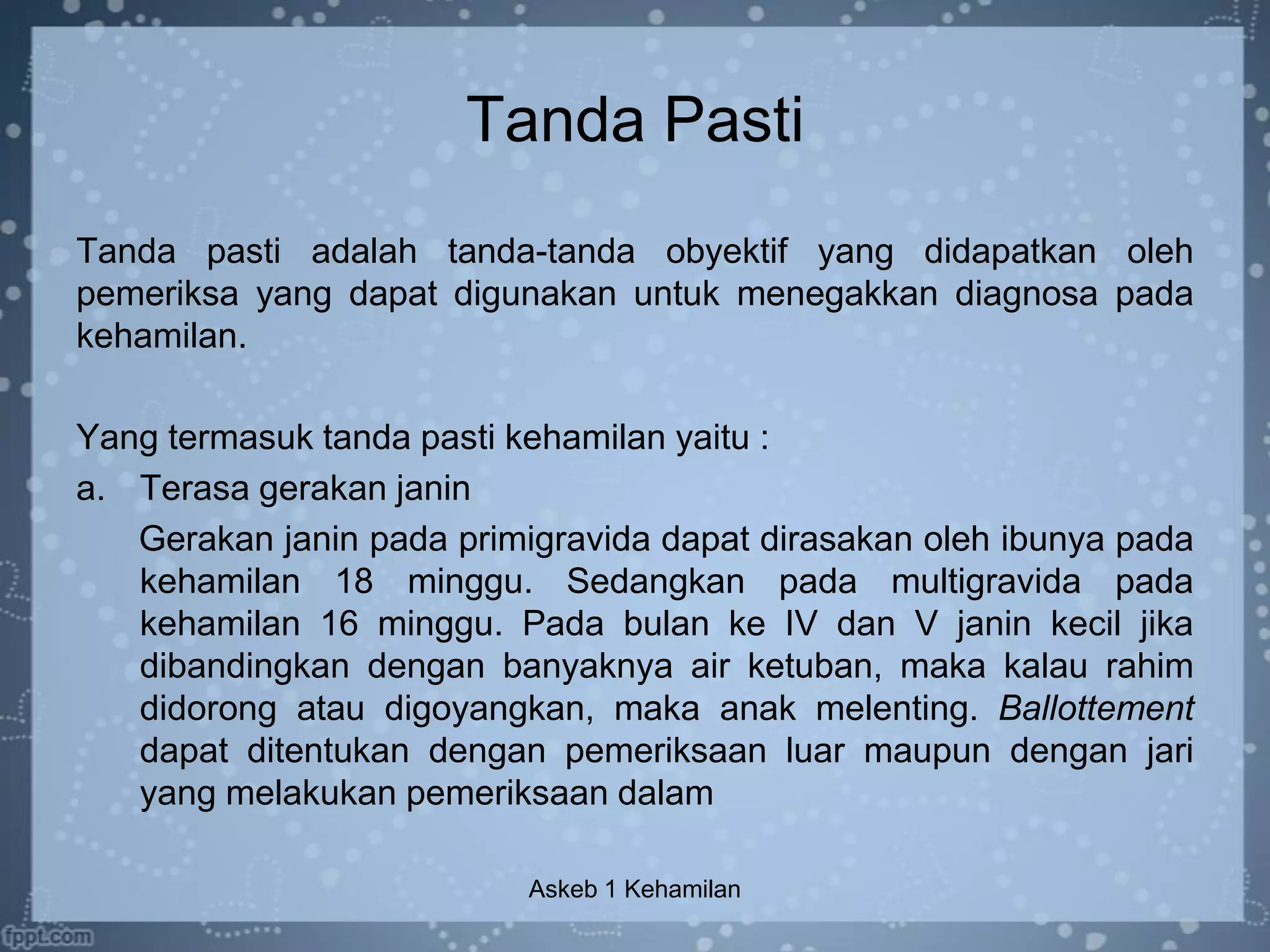 Tanda tanda kehamilan dan pemeriksaan diagnostik kehamilan | PDF