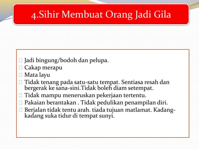 Tanda tanda sihir dan gangguan iblis | PPTX