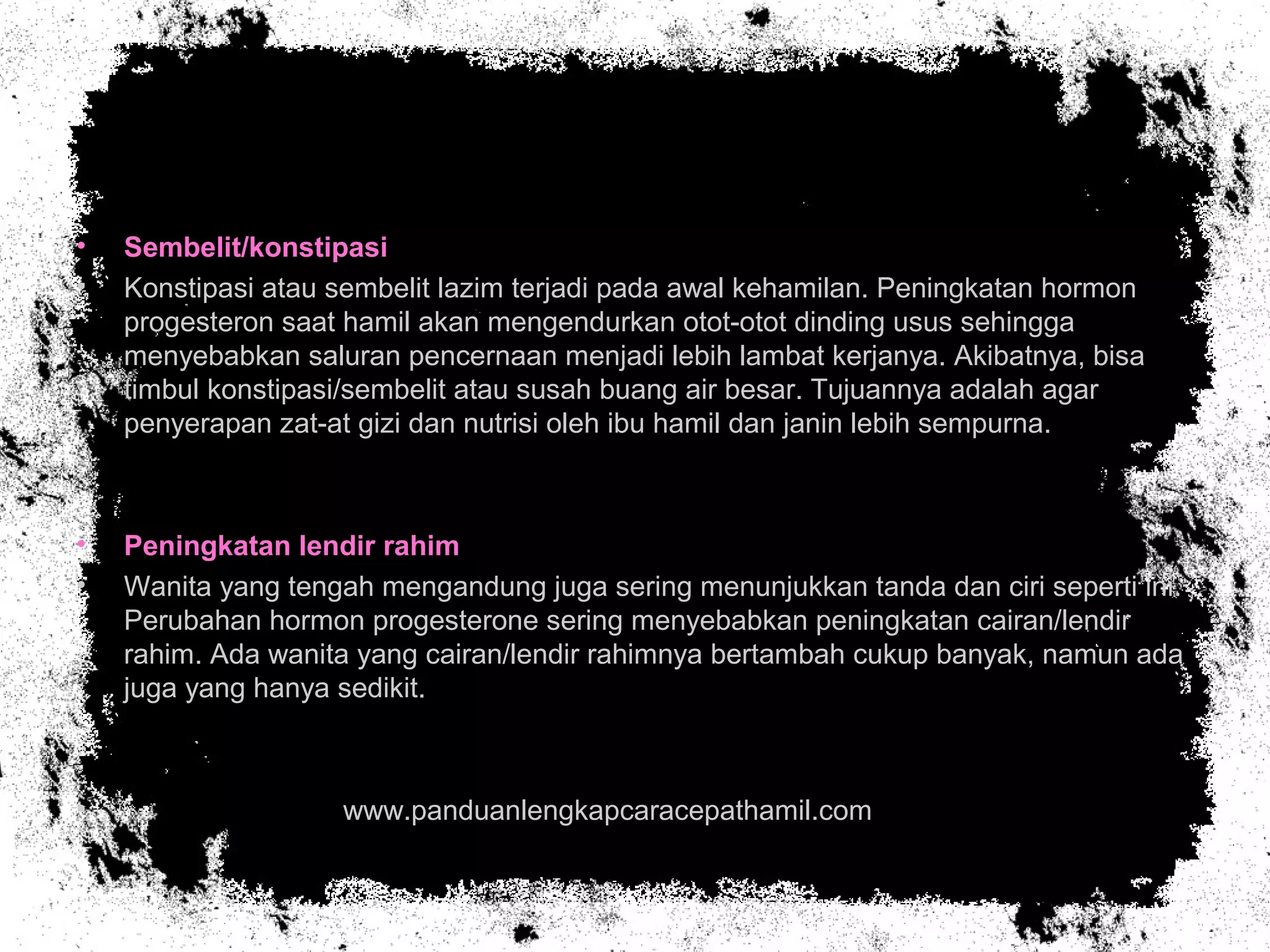 Tanda awal kehamilan flek coklat | PPT