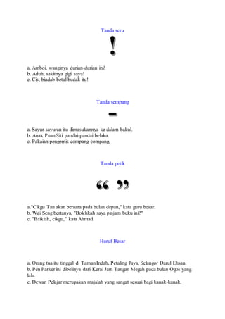 Tanda baca dan ayat contoh | DOCX