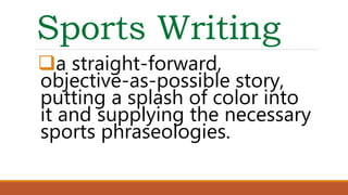 Sports Writing/Sulating Palakasan | PPTX