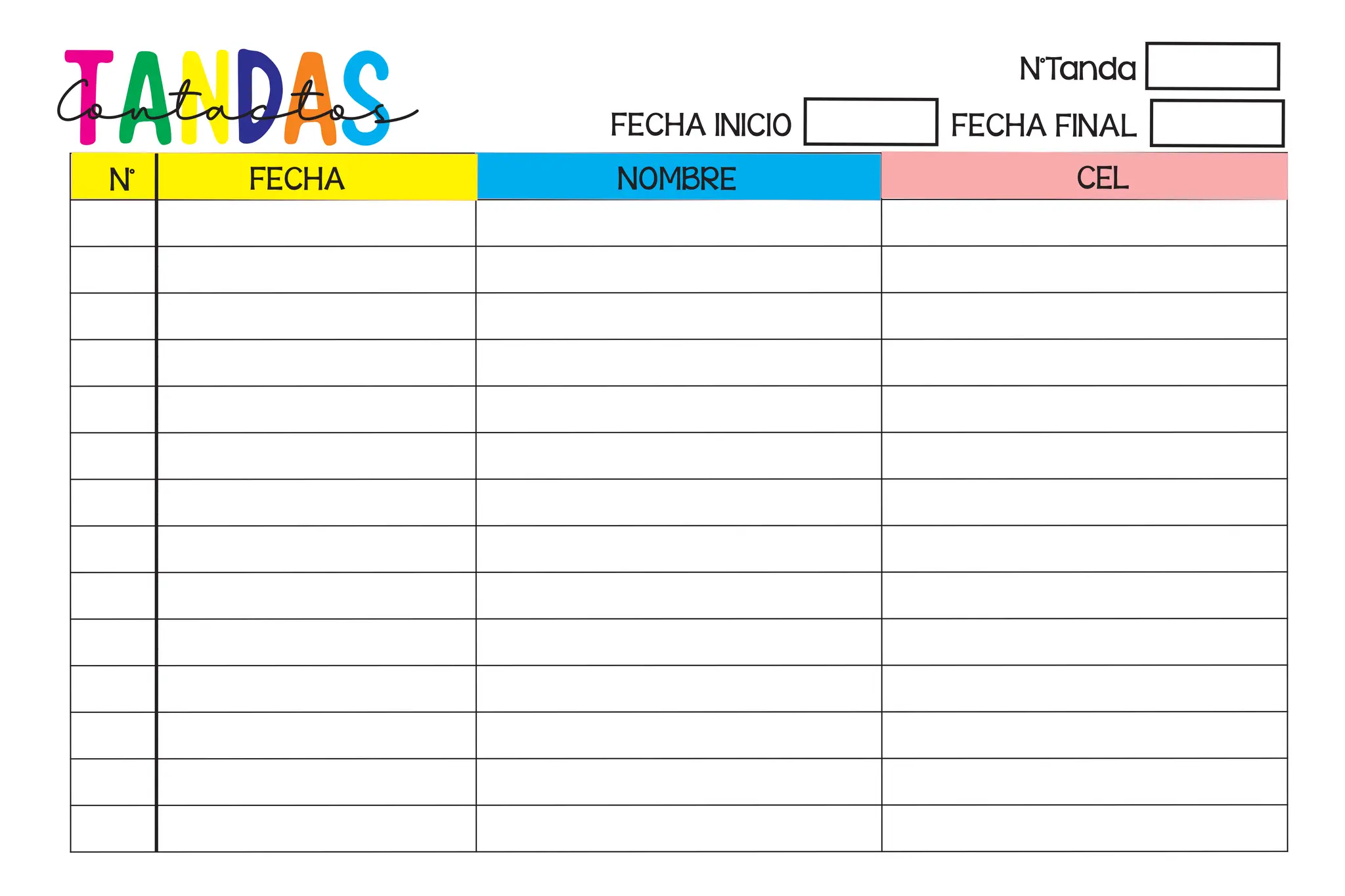 Formato de Cundinas, tandas, cajas de ahorro | PDF