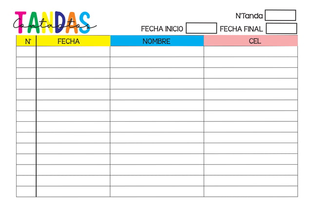 Formato de Cundinas, tandas, cajas de ahorro | PDF