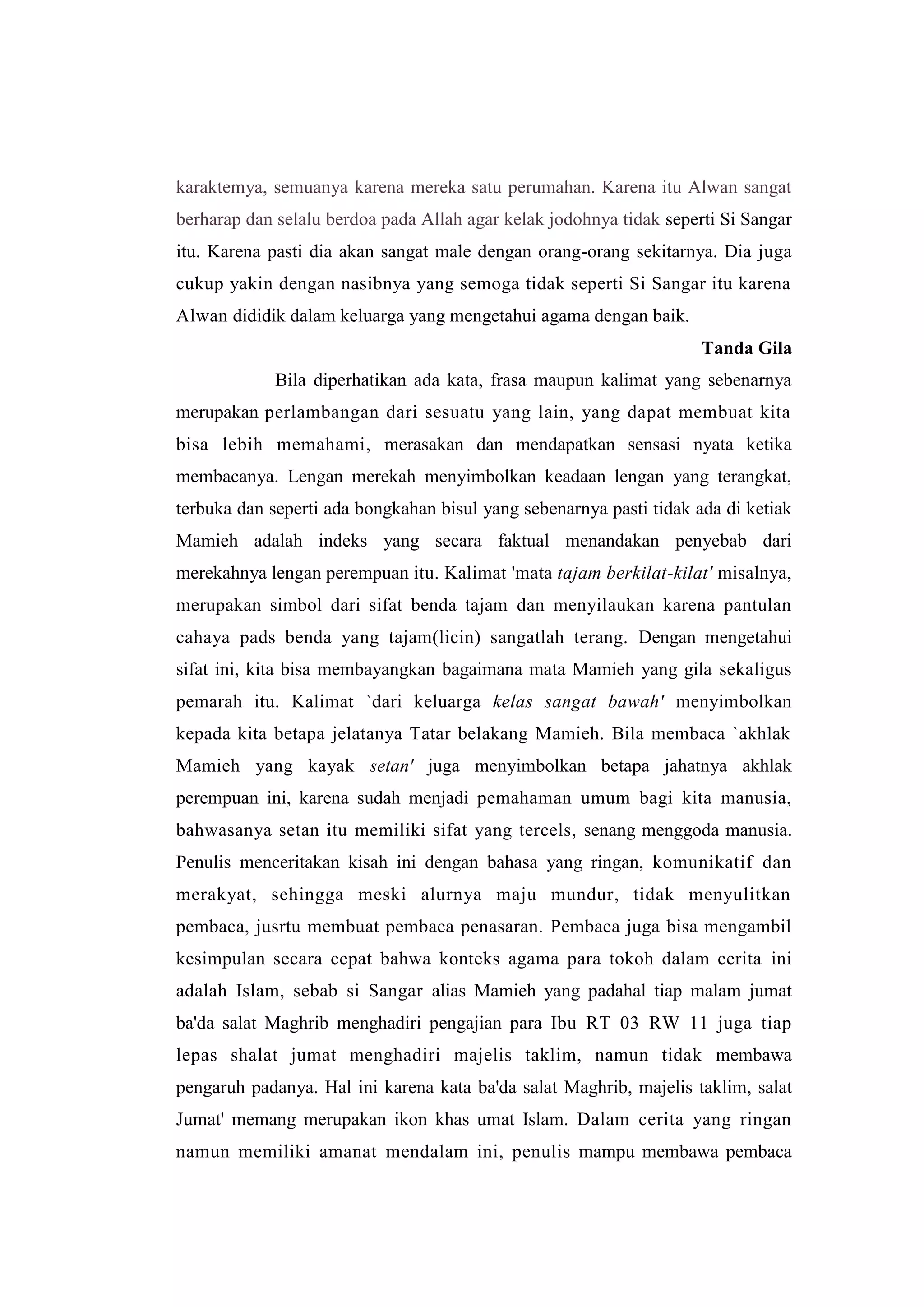 Tanda si gila | DOCX