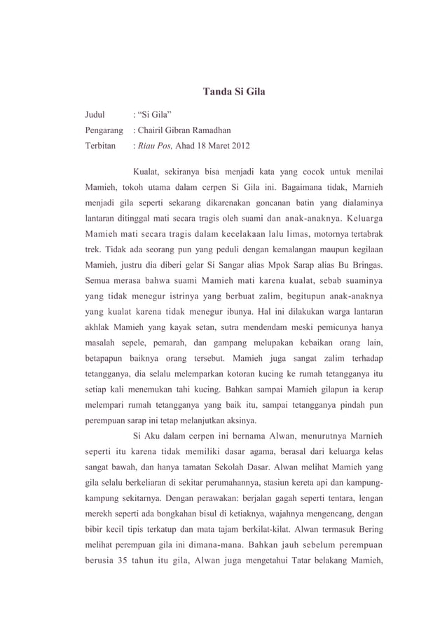 Tanda si gila | DOCX
