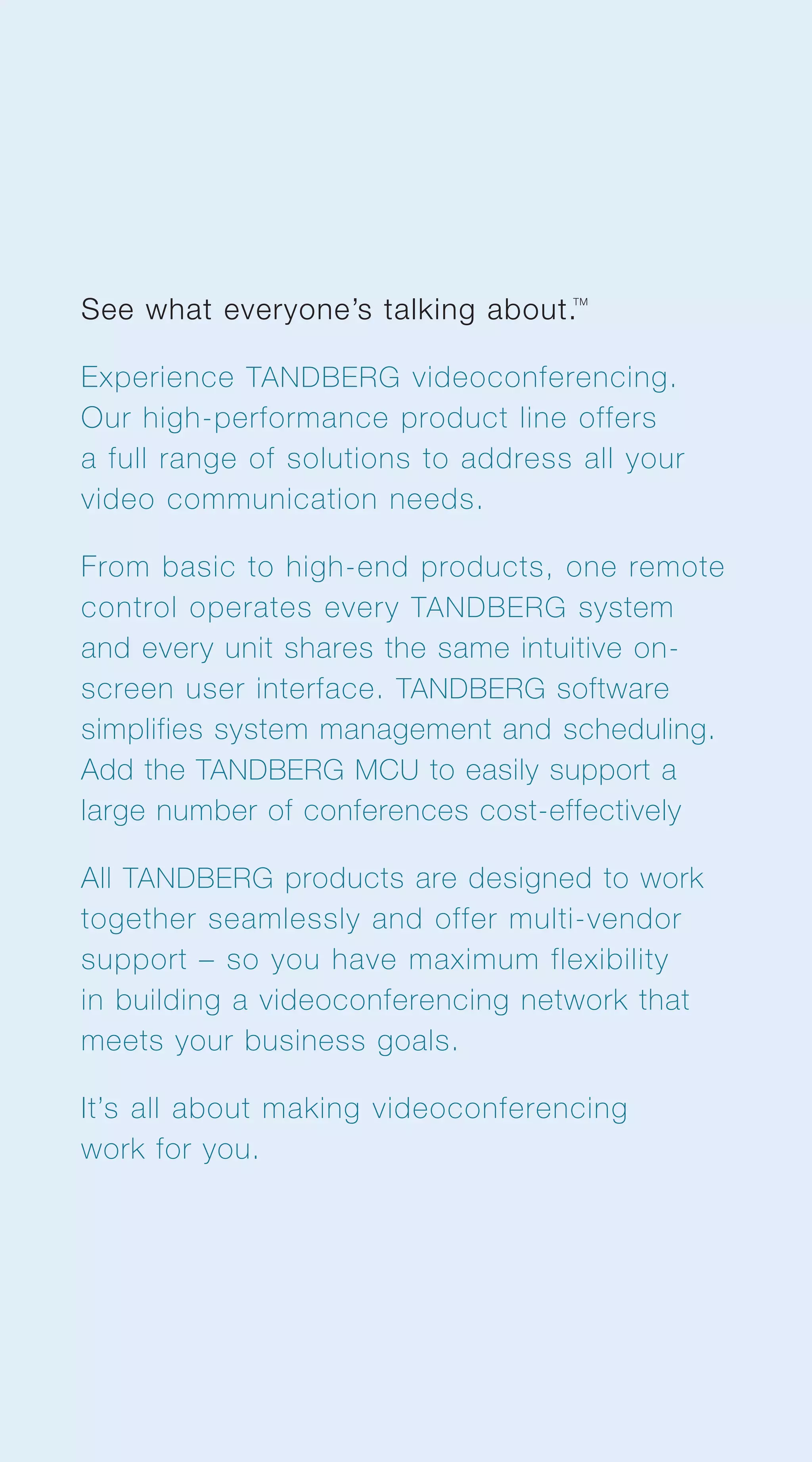 TANDBERG video conferencing systems | PDF