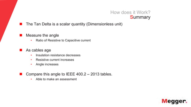Tan Delta on MV Cables (Megger) | PPT