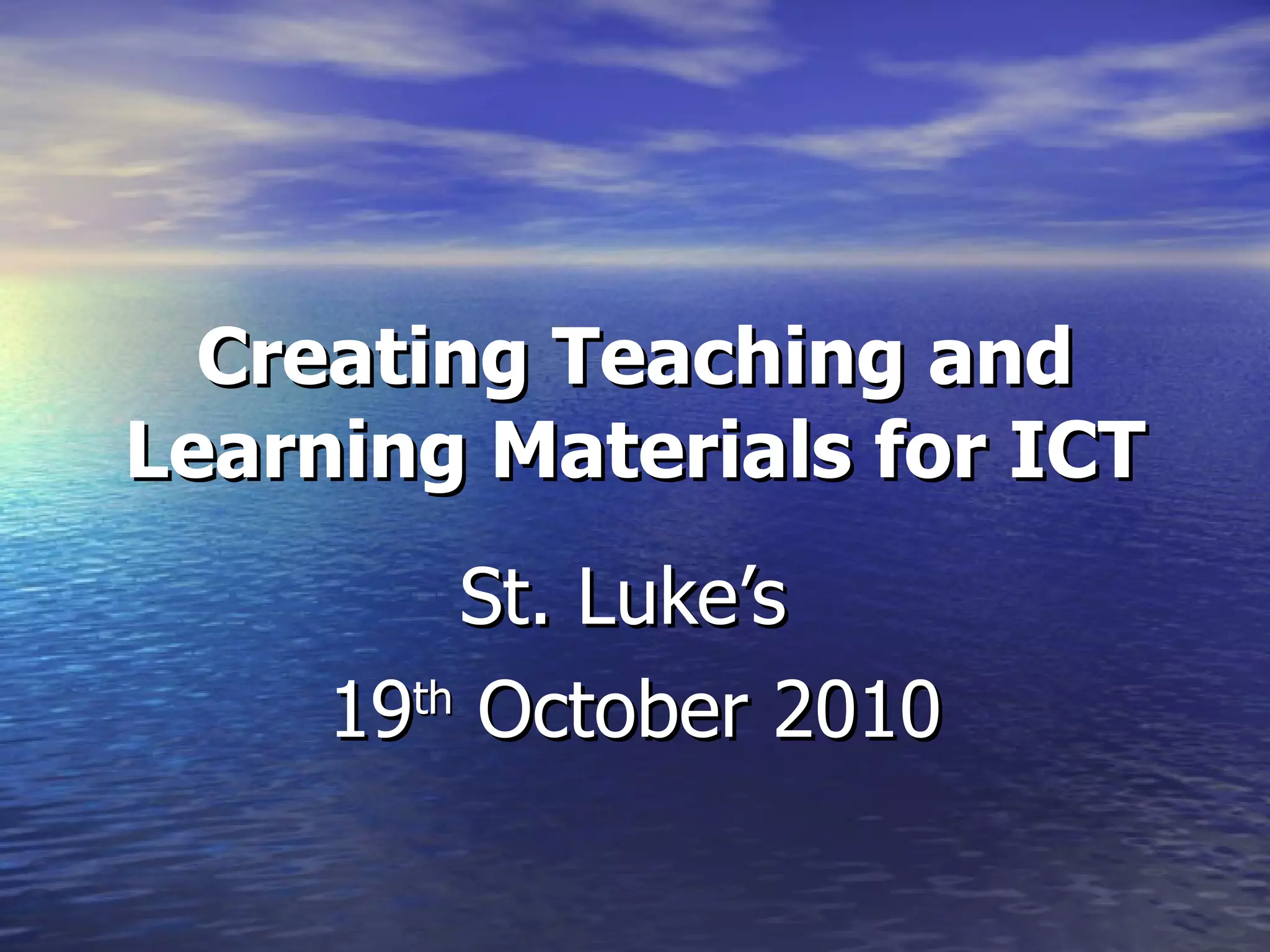 ICT Teaching and Learning Resources | PPT