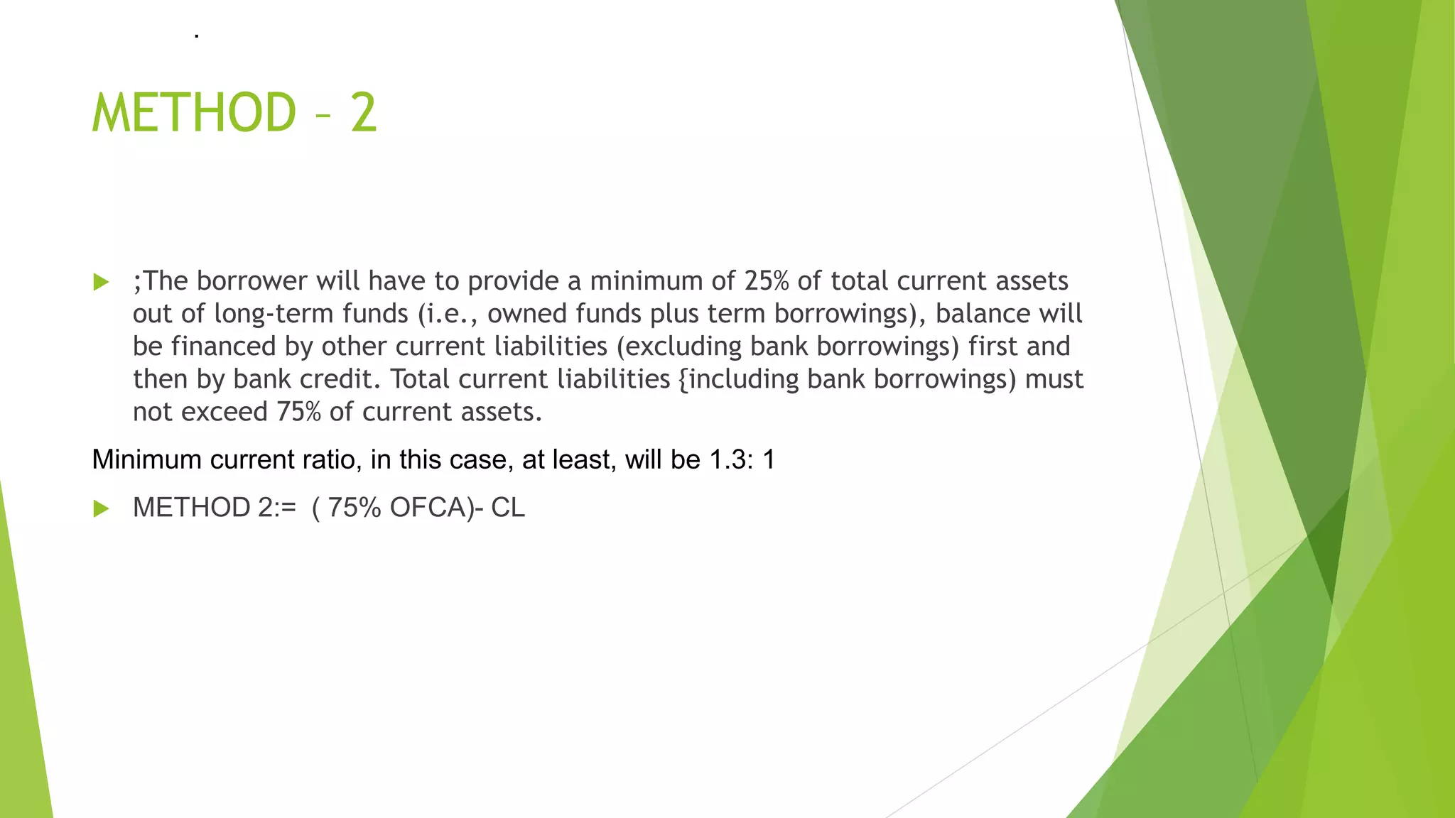 working capital financing:-Tandon committee | PPTX