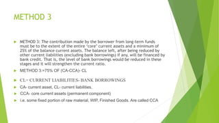 working capital financing:-Tandon committee | PPTX