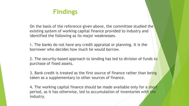 working capital financing:-Tandon committee | PPTX