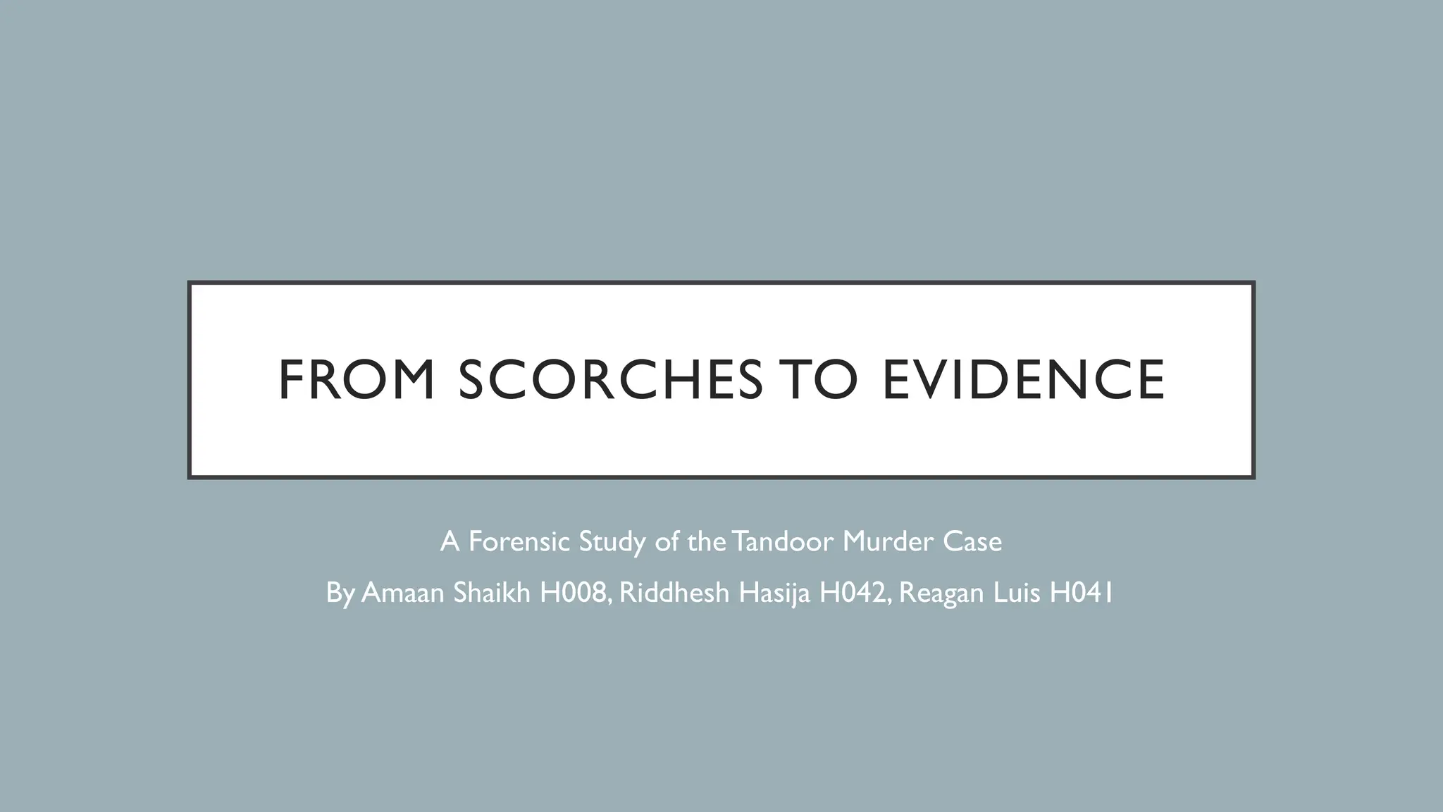 Tandoor Murder Case - From Scorches to Evidence | PPTX