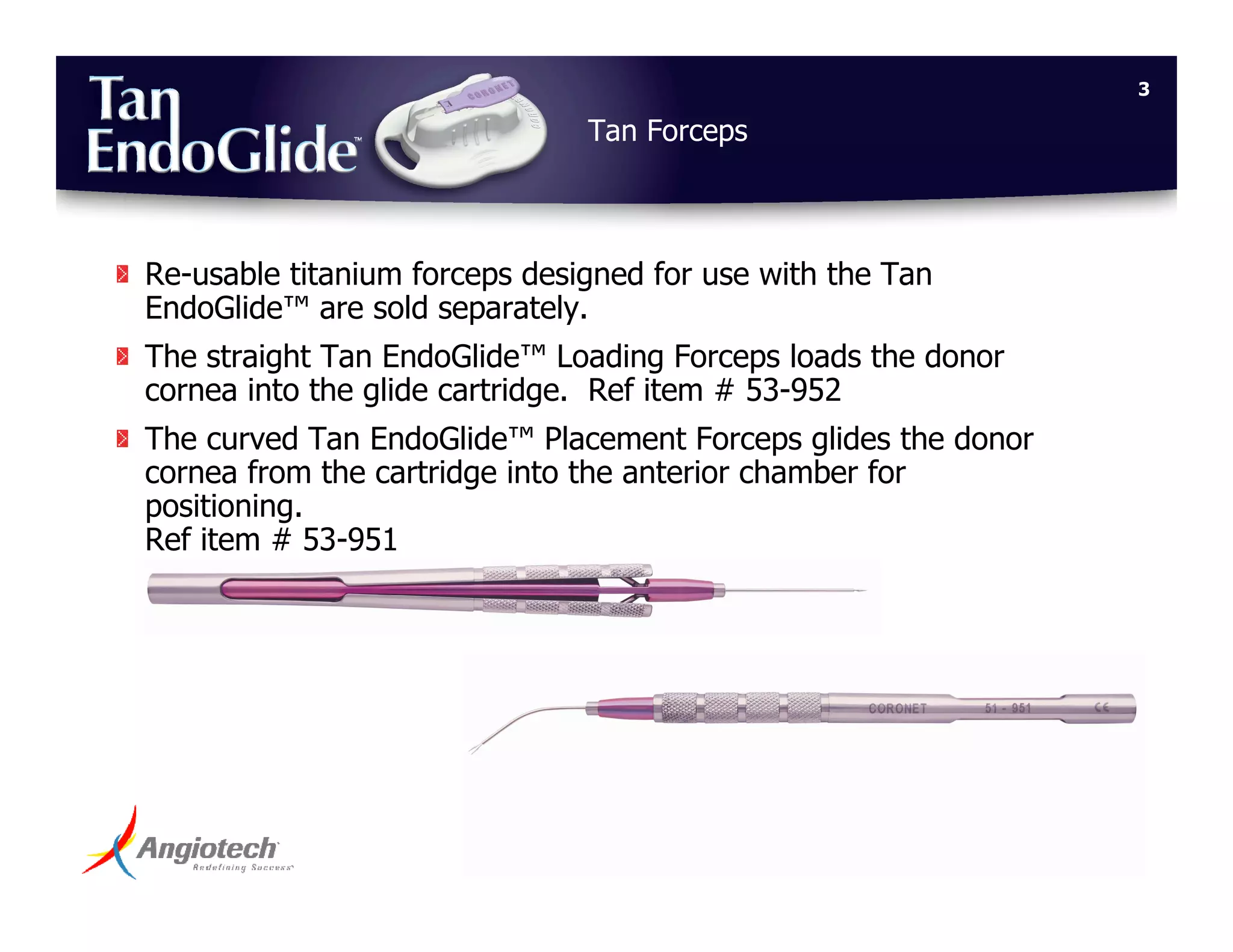 Tan endoglide for lamellar surgery, DSAEK | PDF