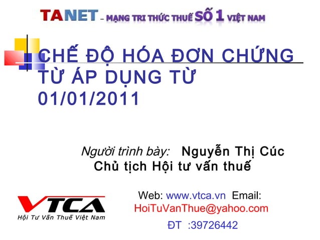 TANET - Hoa Don Chung Tu - Phan 1 | PPT
