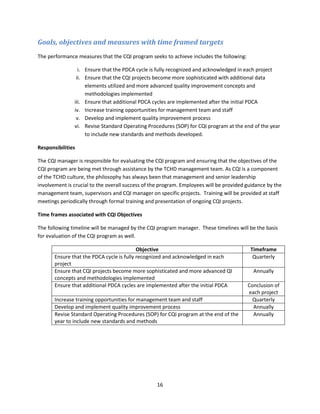 Taney cqi plan docx | PDF