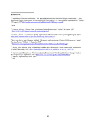 Taney cqi plan docx | PDF