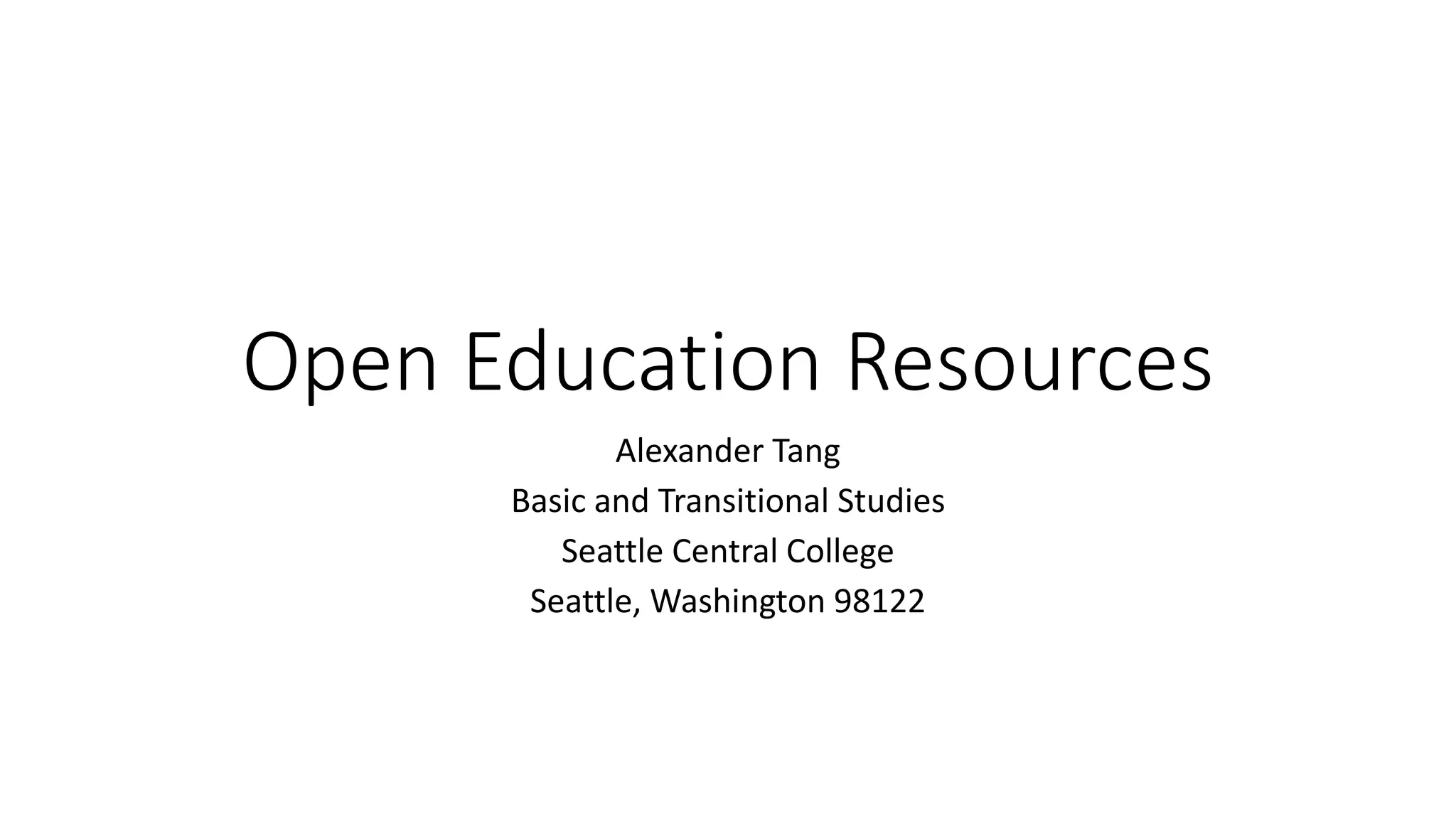 OER Presentation | PPT