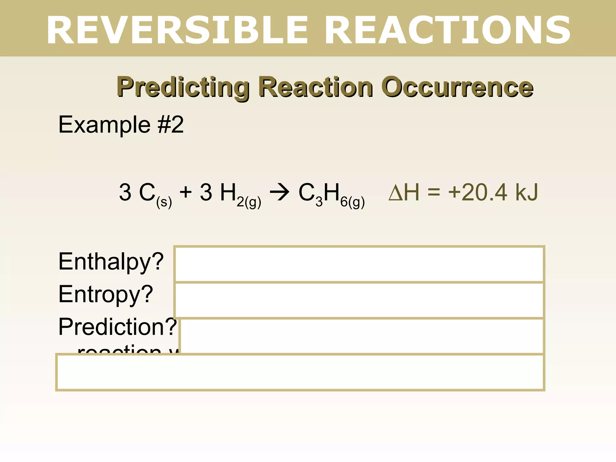 Tang 01 reversible reactions 2 | PPT