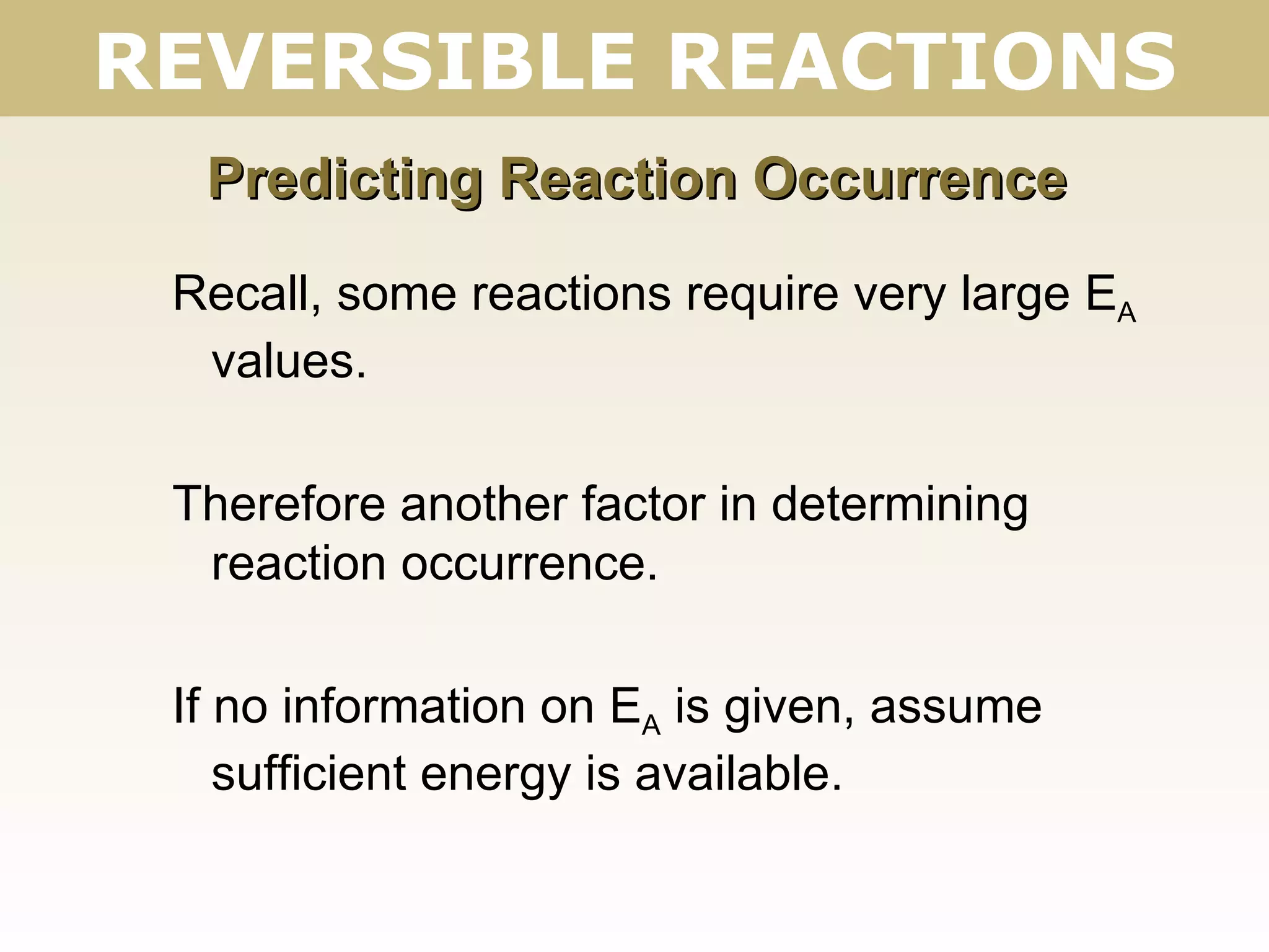 Tang 01 reversible reactions 2 | PPT