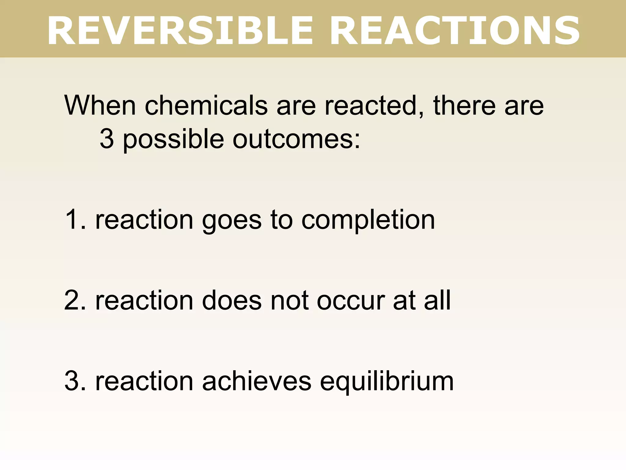 Tang 01 reversible reactions 2 | PPT