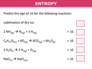 Tang 01b enthalpy, entropy, and gibb's free energy | PPTX