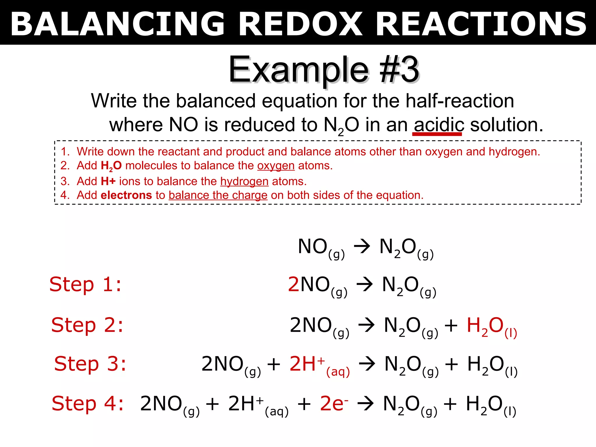 Tang 02 balancing redox reactions 2 | PPT | Chemistry | Science