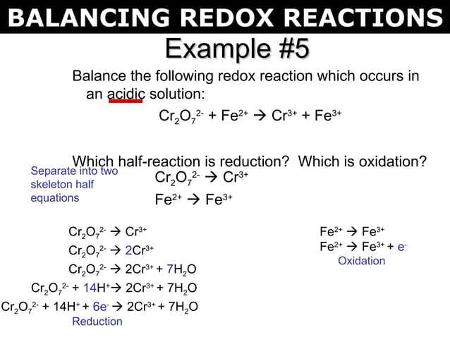 Tang 02 balancing redox reactions 2 | PPT | Chemistry | Science