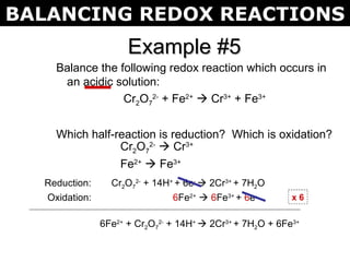Tang 02 balancing redox reactions 2 | PPT