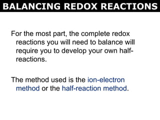 Tang 02 balancing redox reactions 2 | PPT