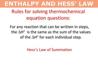 Tang 02 enthalpy and hess' law | PPT