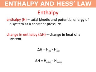 Tang 02 enthalpy and hess' law | PPT