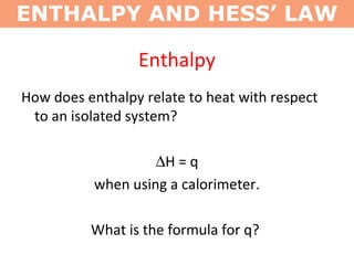Tang 02 enthalpy and hess' law | PPT