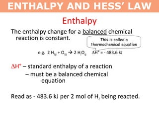 Tang 02 enthalpy and hess' law | PPT