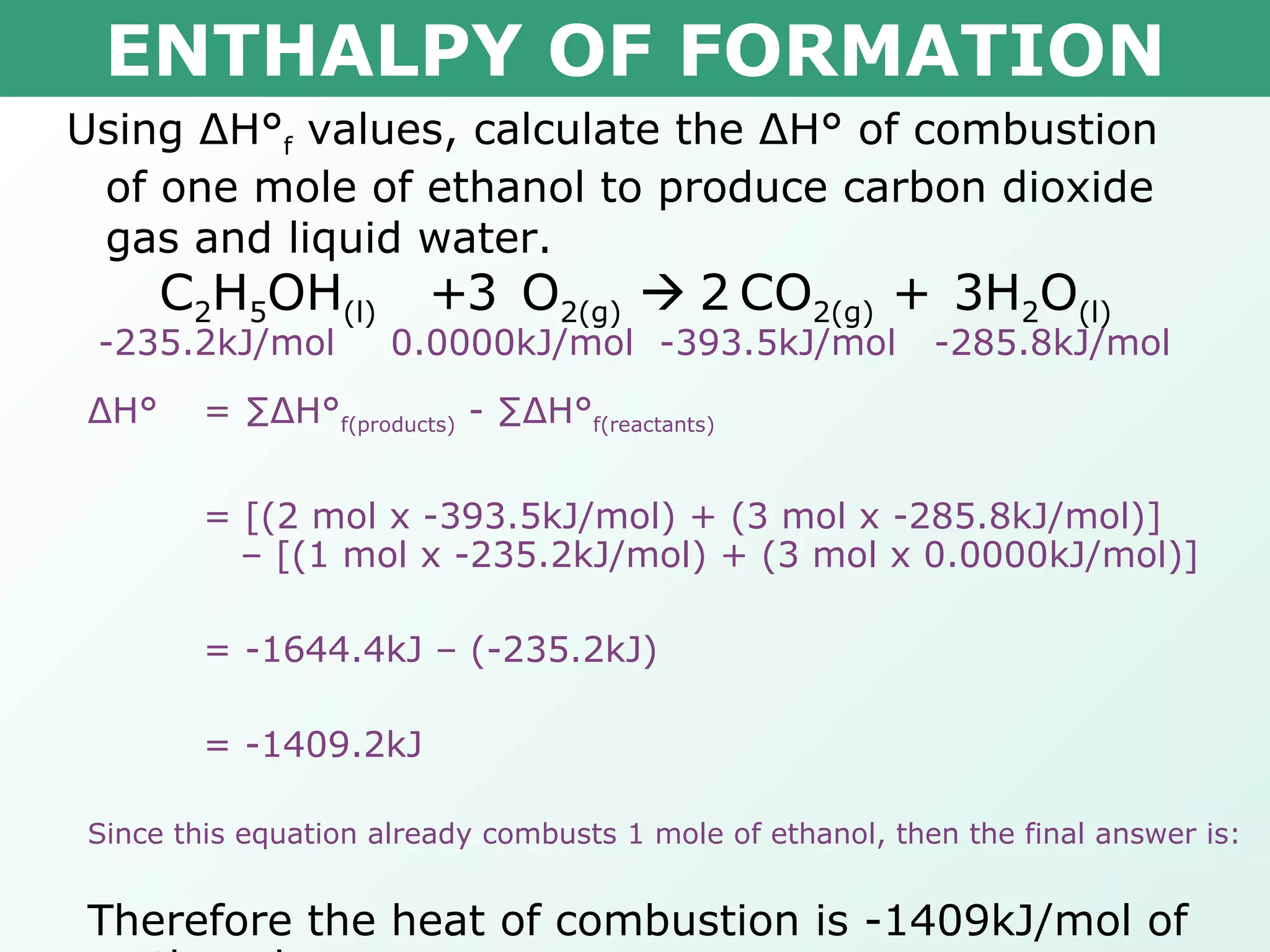 Tang 03 enthalpy of formation and combustion | PPT