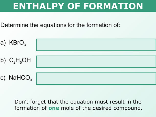 Tang 03 enthalpy of formation and combustion | PPT | Chemistry | Science