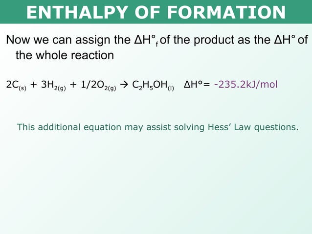 Tang 03 enthalpy of formation and combustion | PPT | Chemistry | Science