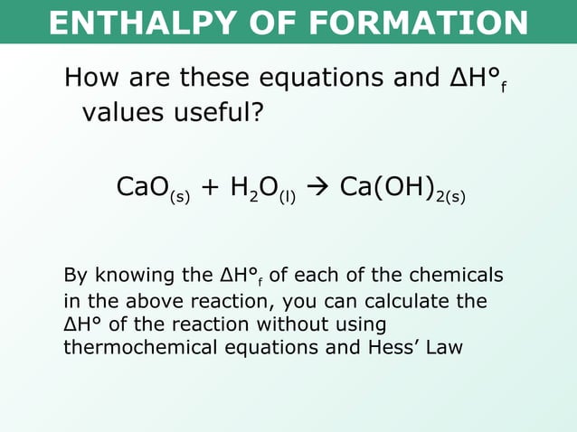 Tang 03 enthalpy of formation and combustion | PPT | Chemistry | Science