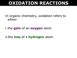 Tang 07 oxidation reactions 2 | PPT | Chemistry | Science