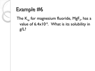 Tang 08 equilibrium and solubility | PPT