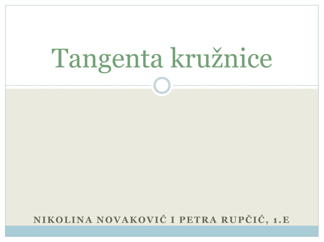 Tangenta kružnice | PPTX