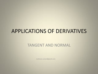 Tangent and normal | PPTX