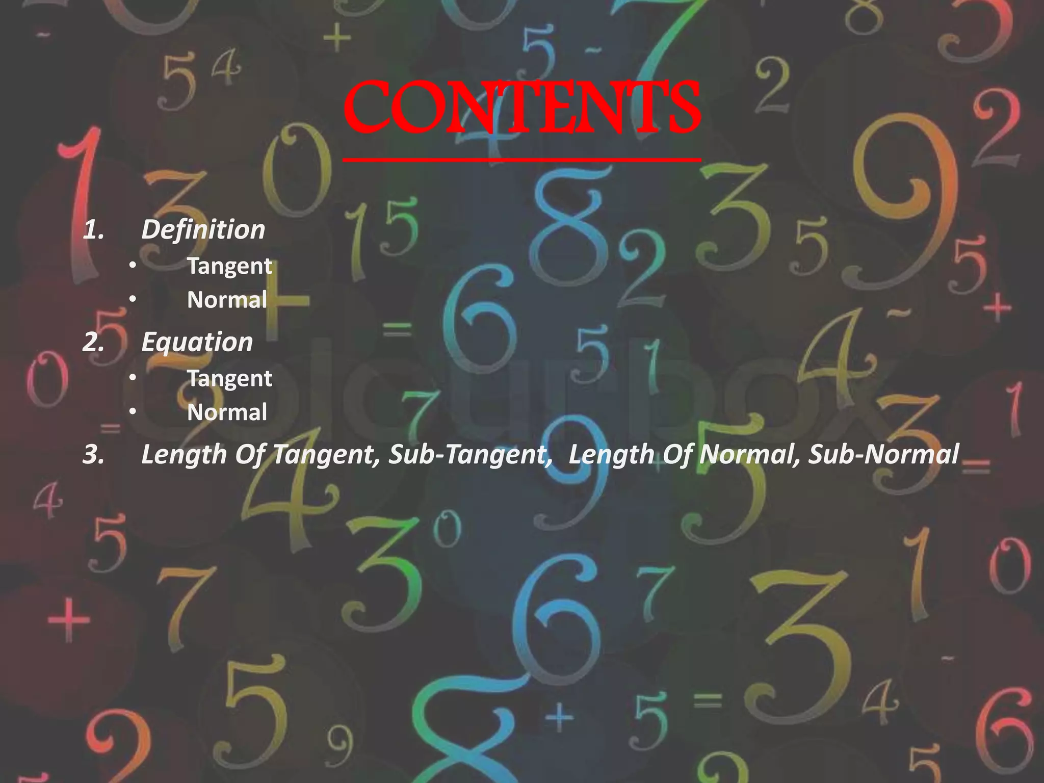 Tangent and normal | PPTX