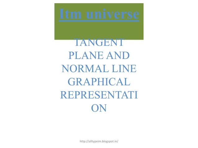 Tangent plane | PPT