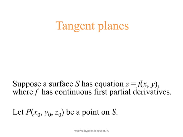 Tangent plane | PPT