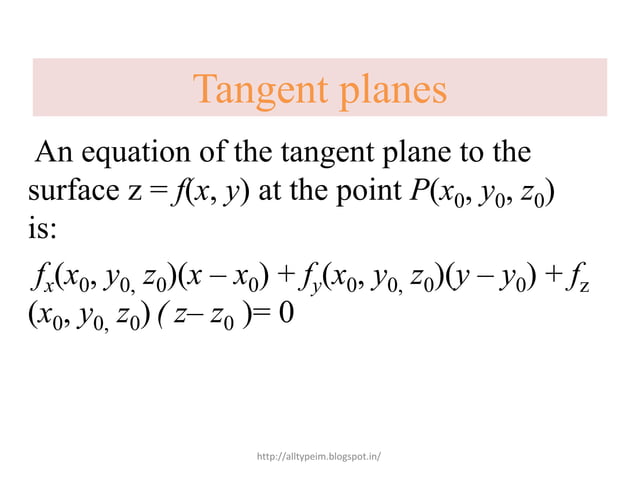 Tangent plane | PPT