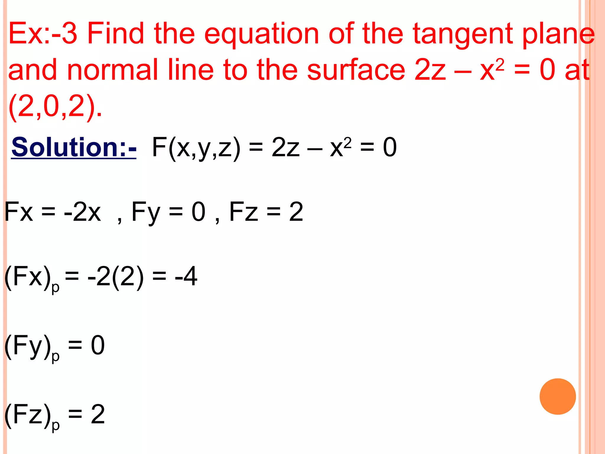 Tangent plane | PPT | Physics | Science
